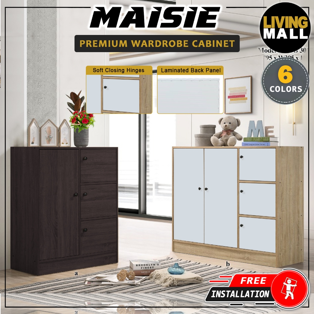 Living Mall Maisie Series Wardrobe Multi-Purpose Cabinets in 6 Colours ...