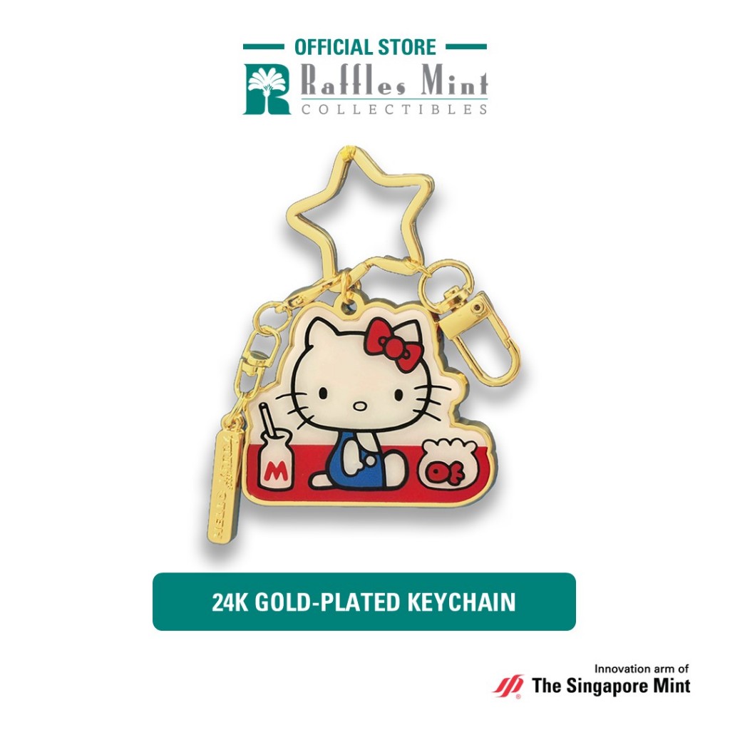 Sanrio Hello Kitty Throwback Series 24K Gold-Plated Keychain [The ...