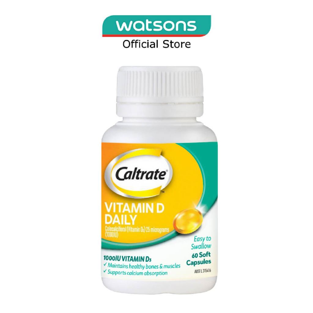CALTRATE Vitamin D Daily (1000IU Vitamin D3) 60s | Shopee Singapore
