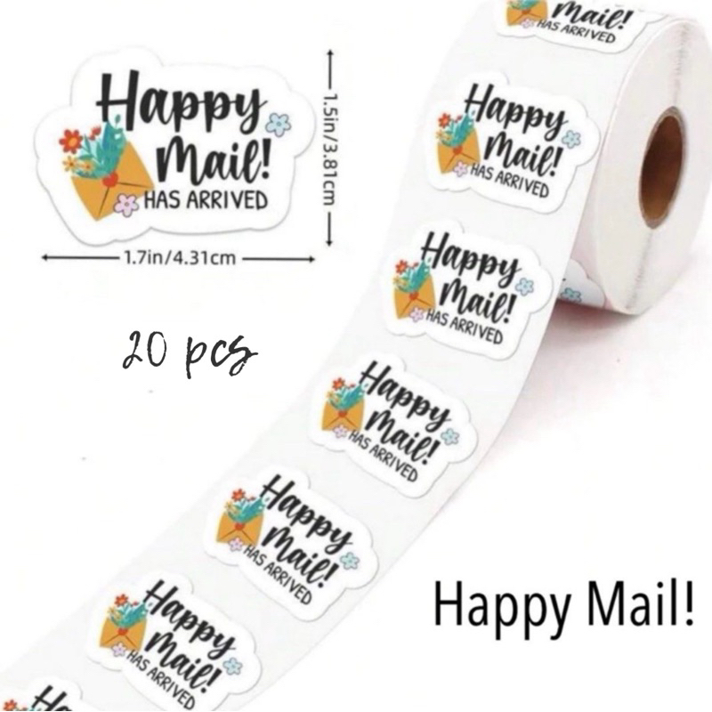 [SG STOCK] Happy Mail Has Arrived Label Stickers 20pcs | Shopee Singapore