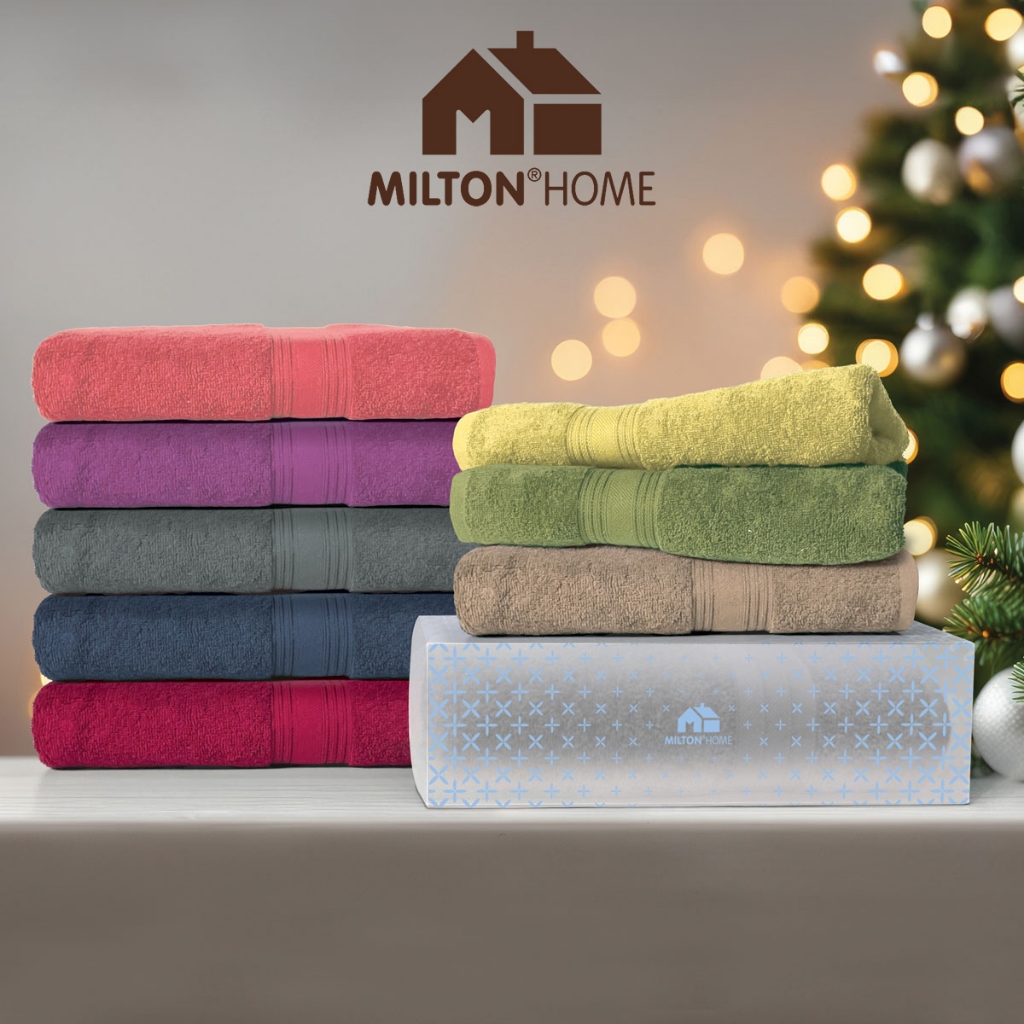 (2 Boxes) Milton Home X'mas AXEL bath towel in opaque Gift Box (Bath ...