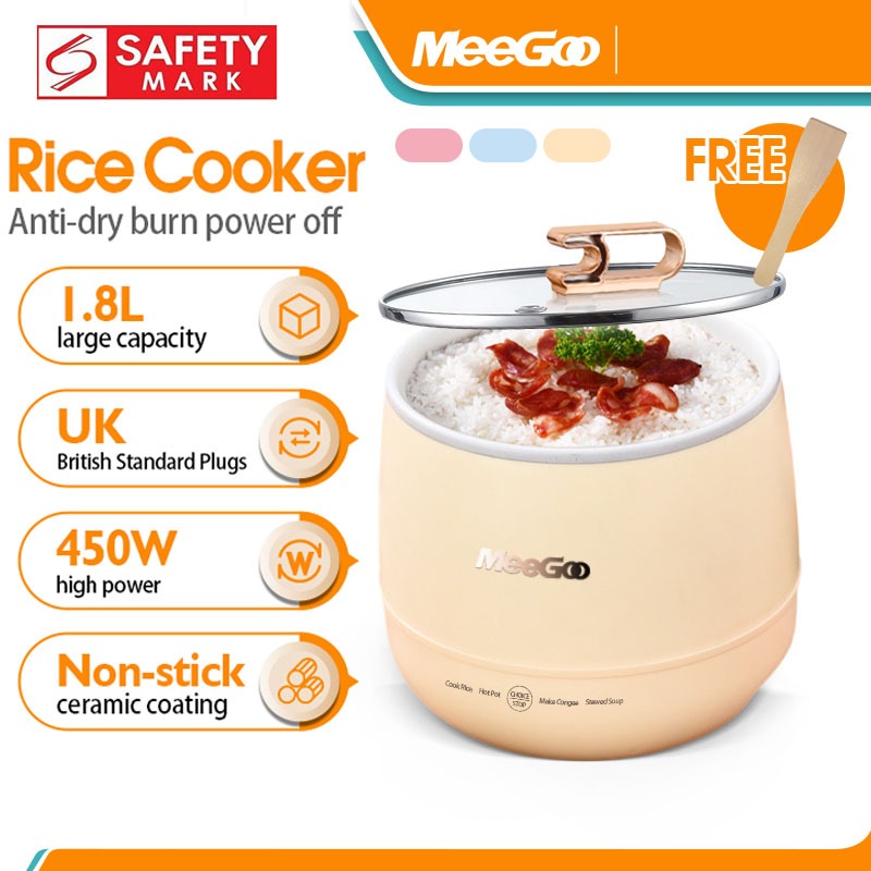 MeeGoo Rice Cooker 1.8L Mini Electric Rice Cooker Multi Cooking Pot ...