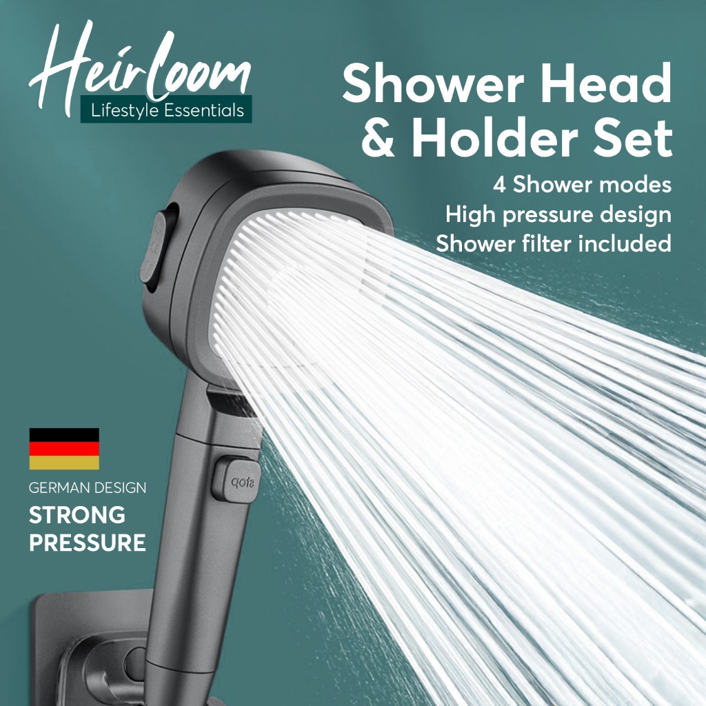 German Design High Pressure Shower Head Showerhead Filtered Handheld ...