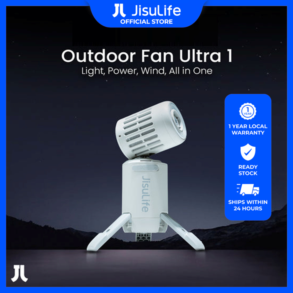 Jisulife Outdoor Fan Ultra1 13500mAh Tripod Stand with Focus Beam Light ...