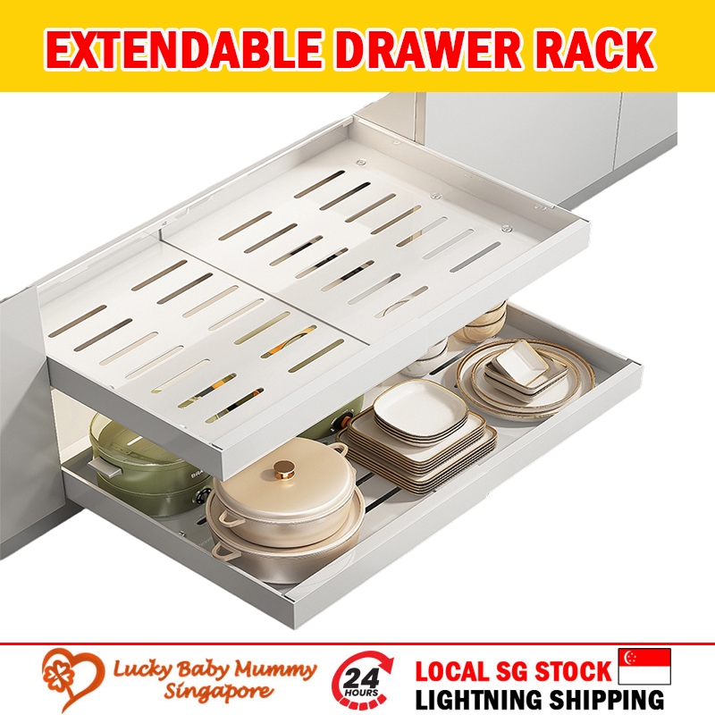 Extendable Pull- Out Drawer Organizer/ Kitchen Storage / Condiments ...