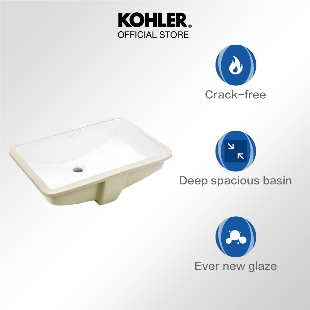 [DBS] Kohler Ladena Under-Counter Lavatory 18" (White) | Shopee Singapore