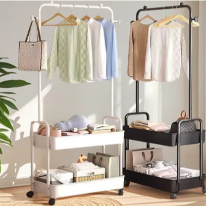 Movable Clothes Organizer / Cloth Hanging Rack with Wheels / Clothes ...