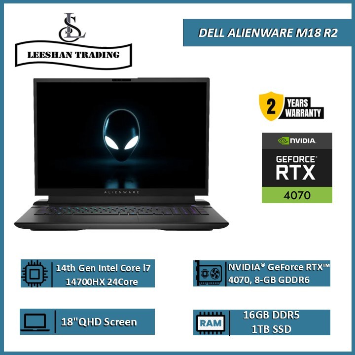 DELL ALIENWARE M18 R2 (i7-14700HX/16GB 8x2/1TB/NVIDIA RTX4070-8GB/18 ...