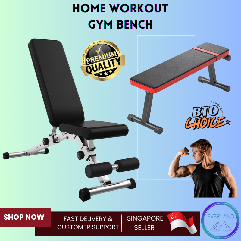 ⭐SG STOCKS⭐ Foldable Workout Bench/ Multi Purpose Home Gym Bench/ Flat ...