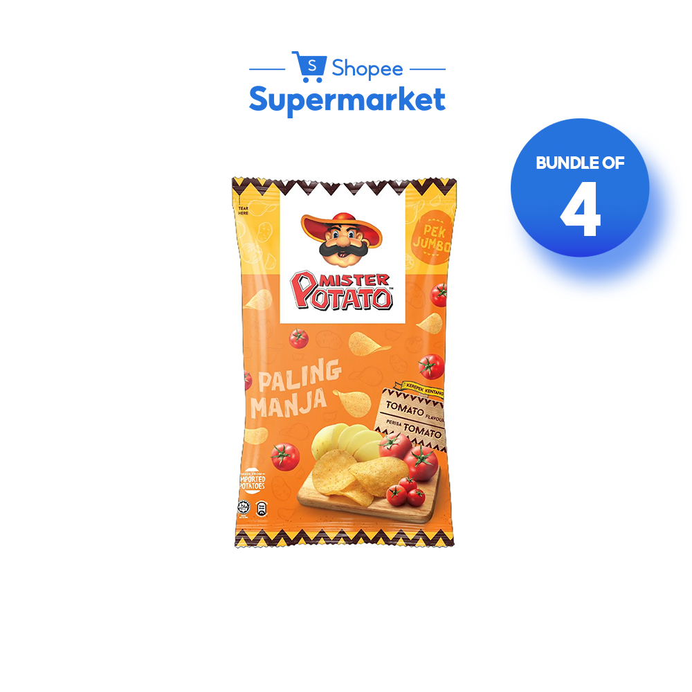 [Bundle of 4] Mister Potato Chips, Tomato (140g) | Shopee Singapore