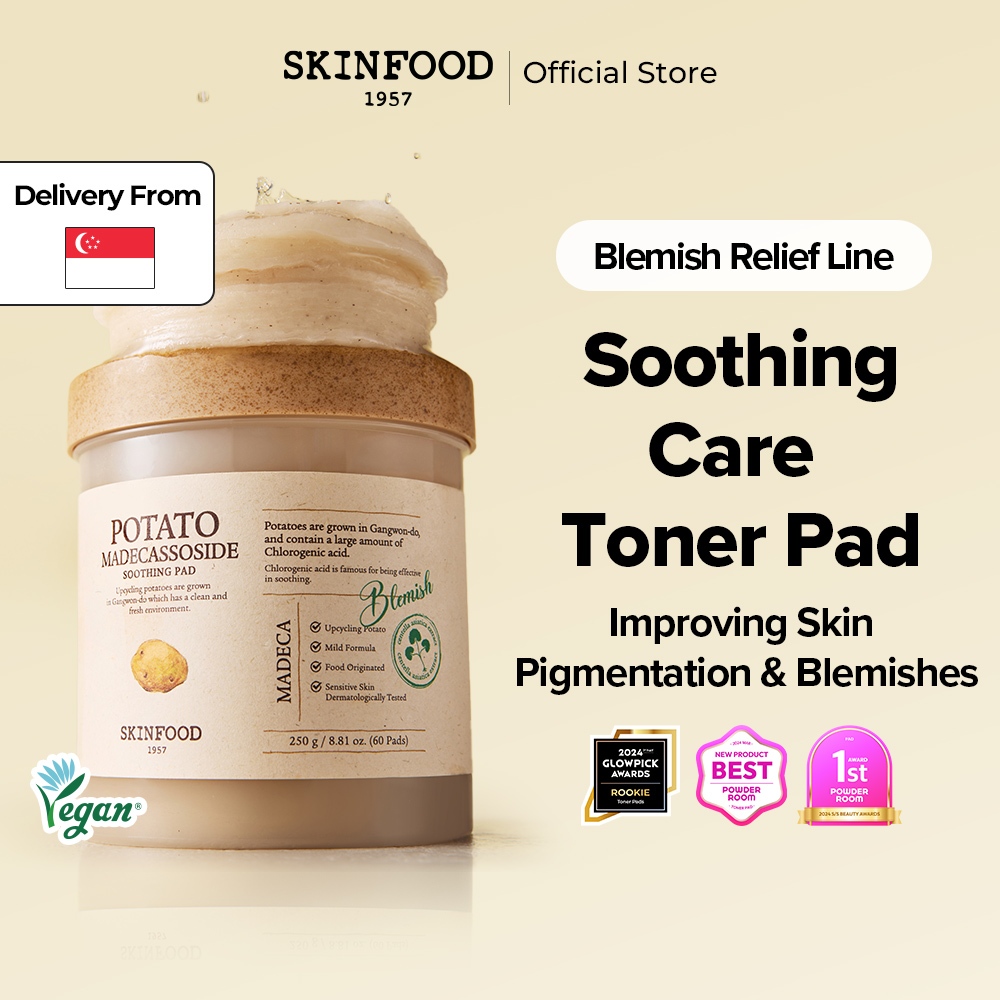 [SKINFOOD Official] Potato Madecassoside Soothing Pad 60ea / Skin ...