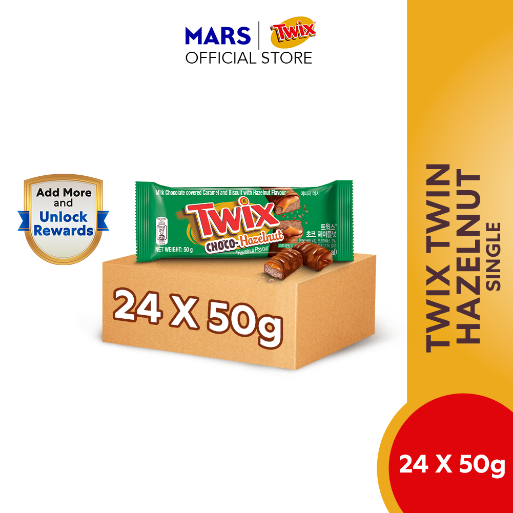 [BUNDLE OF 24] [OUTER DEAL] TWIX Hazelnut 50g [Snack/Chocolate/Bar] | Shopee Singapore