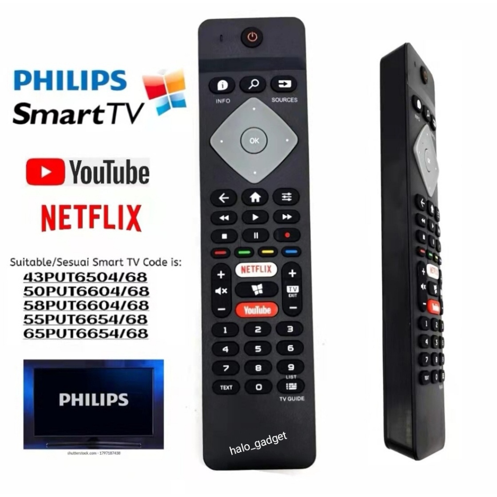 Replacement for Philips smart tv remote control with Netflix &Youtube ...