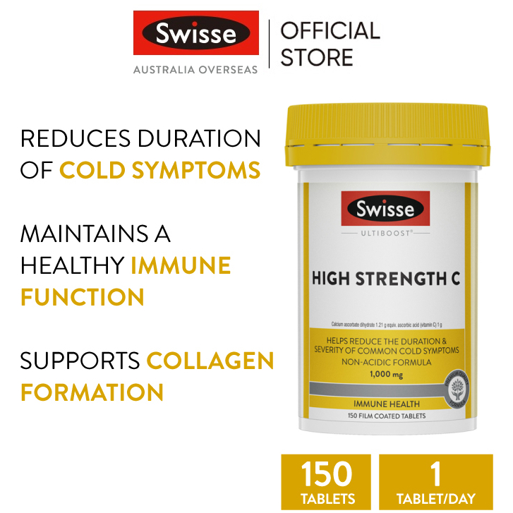 Swisse Ultiboost High Strength C 150 Tablets (EXP:01 2028) | Shopee ...
