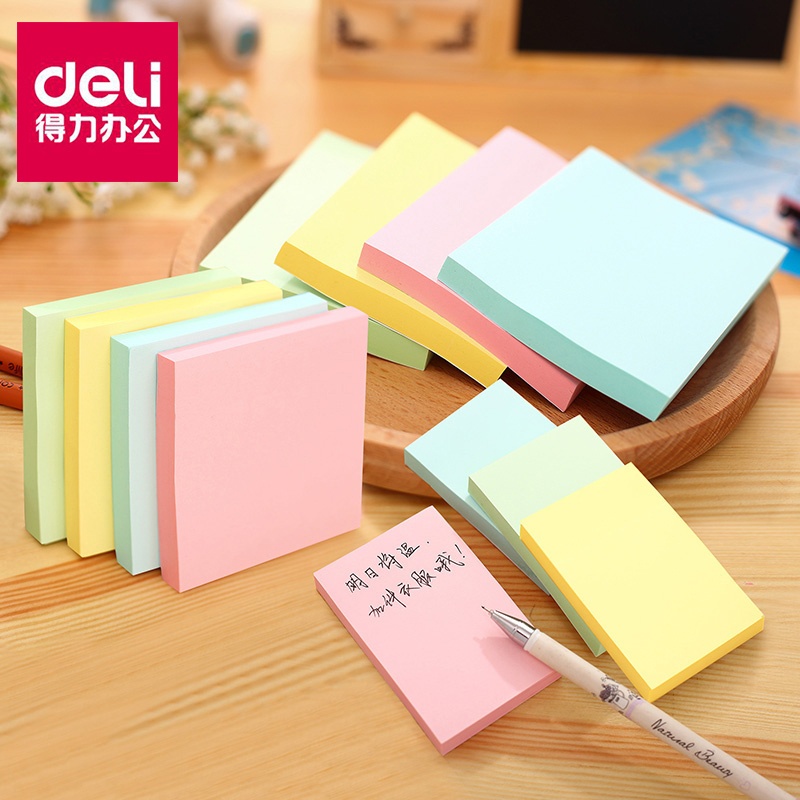 (SG) 100pcs Deli Sticky Note Paper Colorful Post-it Note N-times ...