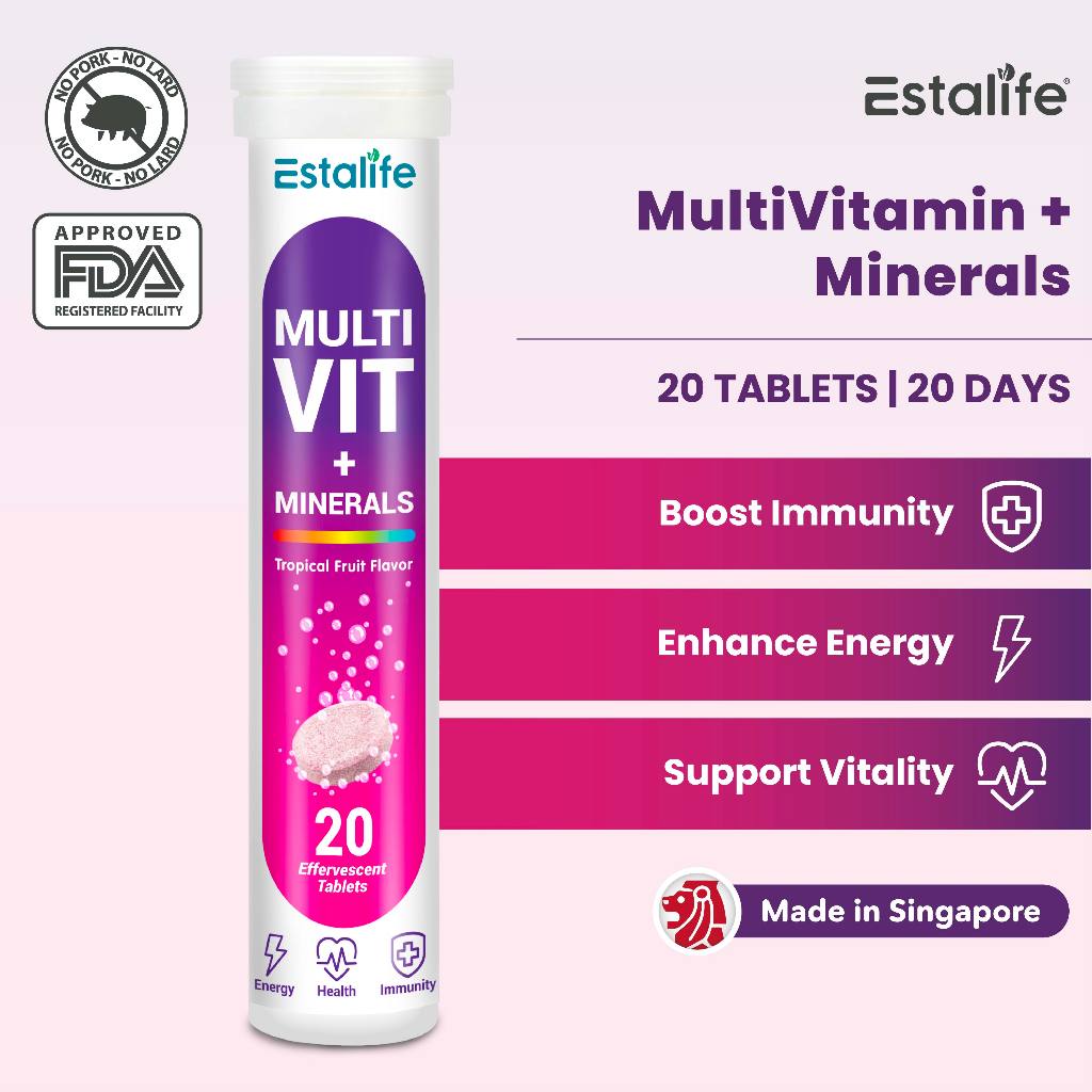 Estalife Multivitamin + Minerals Effervescent Tablets | Immune ...