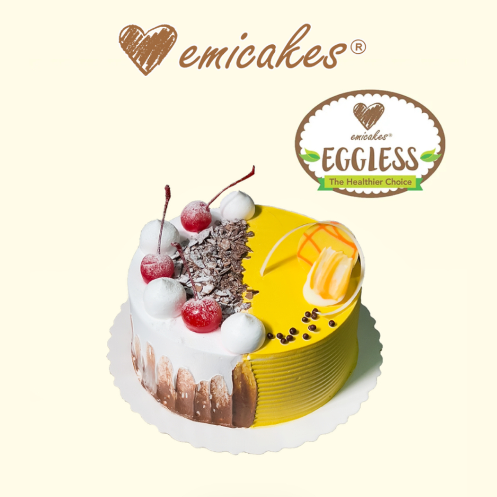 [Emicakes] Eggless Blackforest Mango Half 'n Half Cake | Shopee Singapore