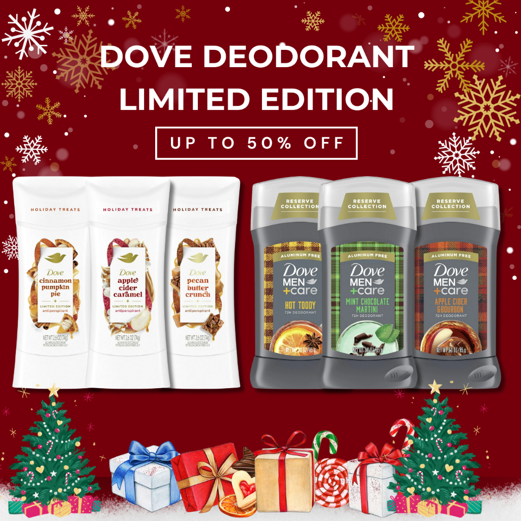 Dove Women / Men+Care Limited Edition Men's Moisturising Deodorant Stick Holiday Limited Edition ...