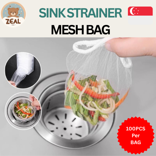 🇸🇬 100pcs-Pack Kitchen Sink Strainer Filter Mesh Nets – Durable, Fine ...