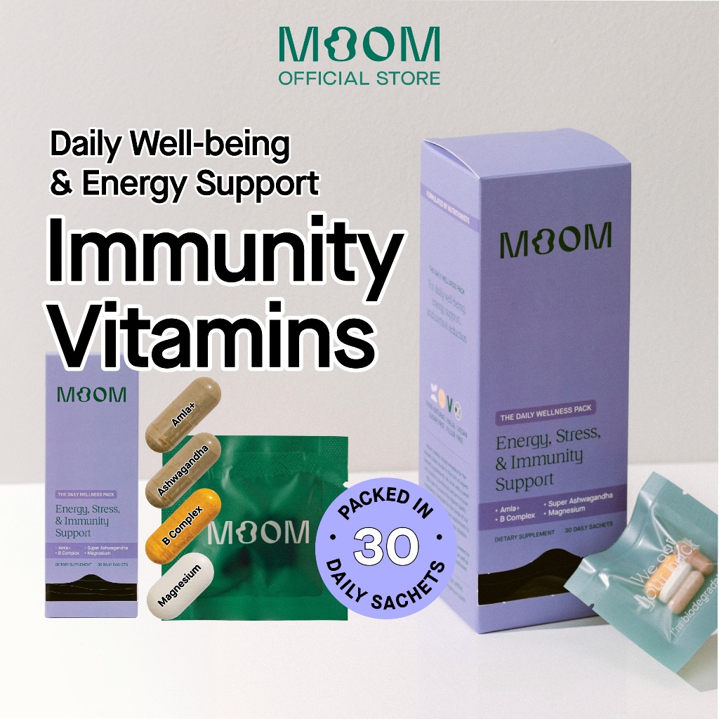 Moom Health™ Daily Wellness Pack, 100% Natural, Energy, Stress ...