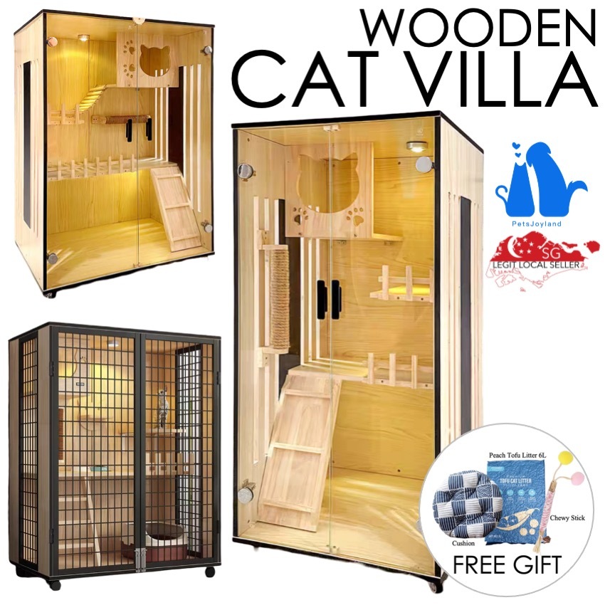 Wooden Cat Villa Cat House Cat Condo Cat Apartment Cat Tree Cat Palace ...