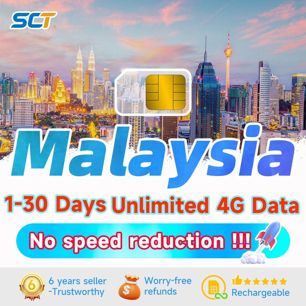 Wefly Malaysia SIM card 1-30 Days Daily 500MB-3GB 5G/4G Unlimited Data Malaysia sim card Celcom ...
