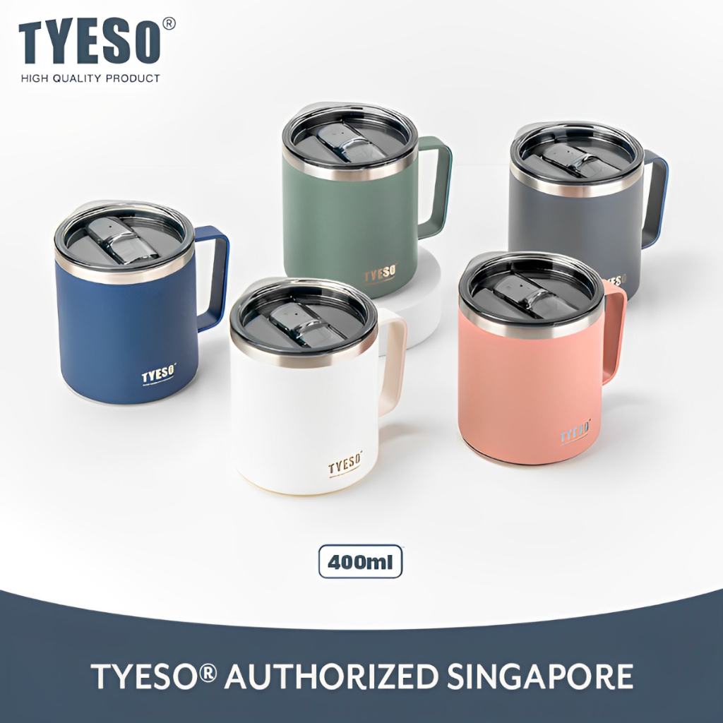 TYESO Hot And Cold Stainless Steel Insulated Thermal Coffee Cup (400ml) TS-8789B | Shopee Singapore