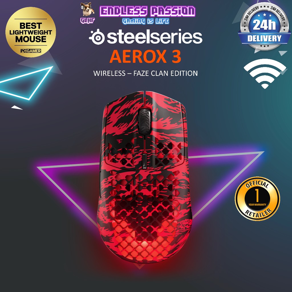 SteelSeries Aerox 3 Wireless Superlight Gaming Mouse - Faze Clan ...
