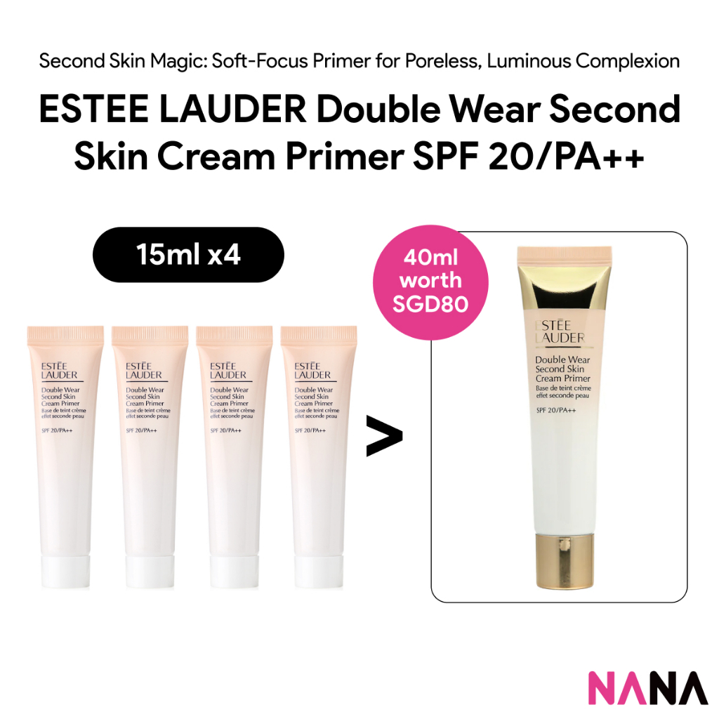 ESTEE LAUDER Double Wear Second Skin Cream Primer SPF 20/PA++ Sample Pack (15ml x 4/2) | Shopee ...
