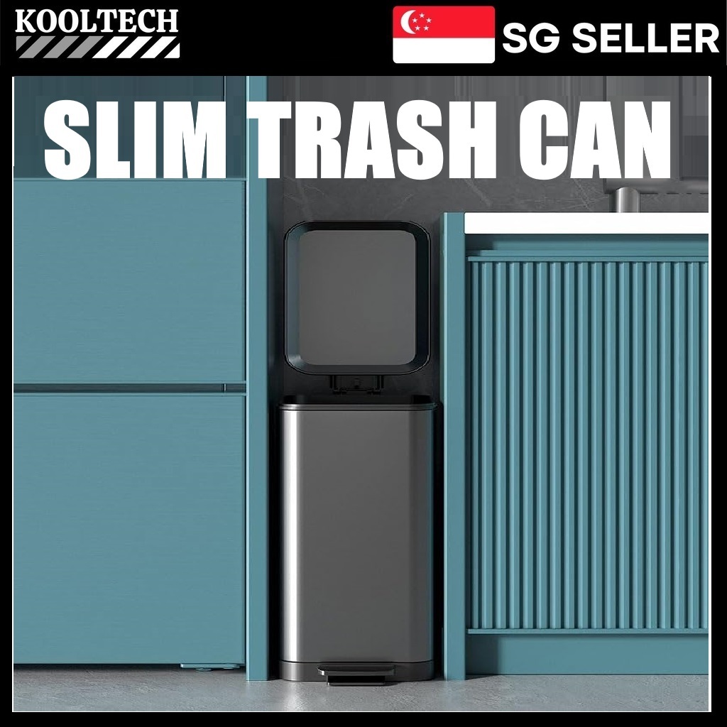 Indoor Rubbish bin Slim Kitchen Trash Can with Removable Liner Bucket ...