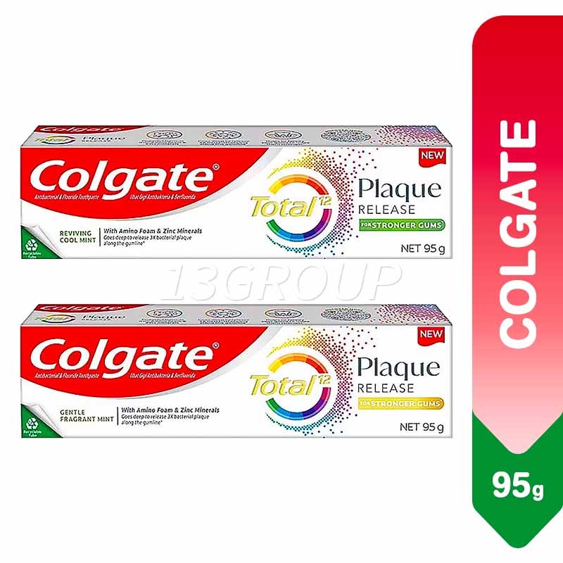 Colgate Total Plaque Release Toothpaste Cool Mint / Fragrant Mint, 95g ...