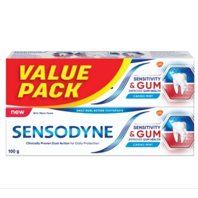 Sensodyne Sensitivity & Gum Toothpaste Caring Mint (100g x 2) Exp 2026 | Shopee Singapore