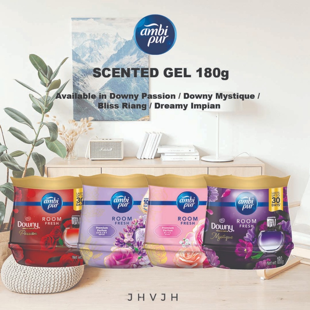 AMBI PUR SCENTED GEL 180g - DOWNY PASSION / DOWNY MYSTIQUE / BLISS RIANG / DREAMY IMPIAN ...