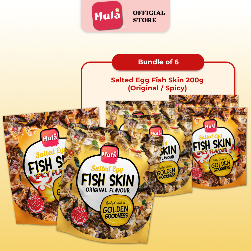 [Bundle of 6] Hula Salted Egg Fish Skin 200g (Original / Spicy ...