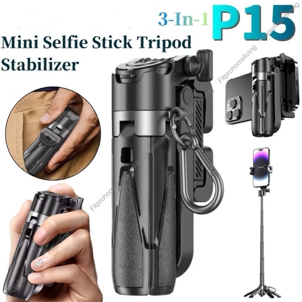 P15 Mini 3 In 1 Mini Selfie Stick Tripod Stabilizer Portable Telescopic ...