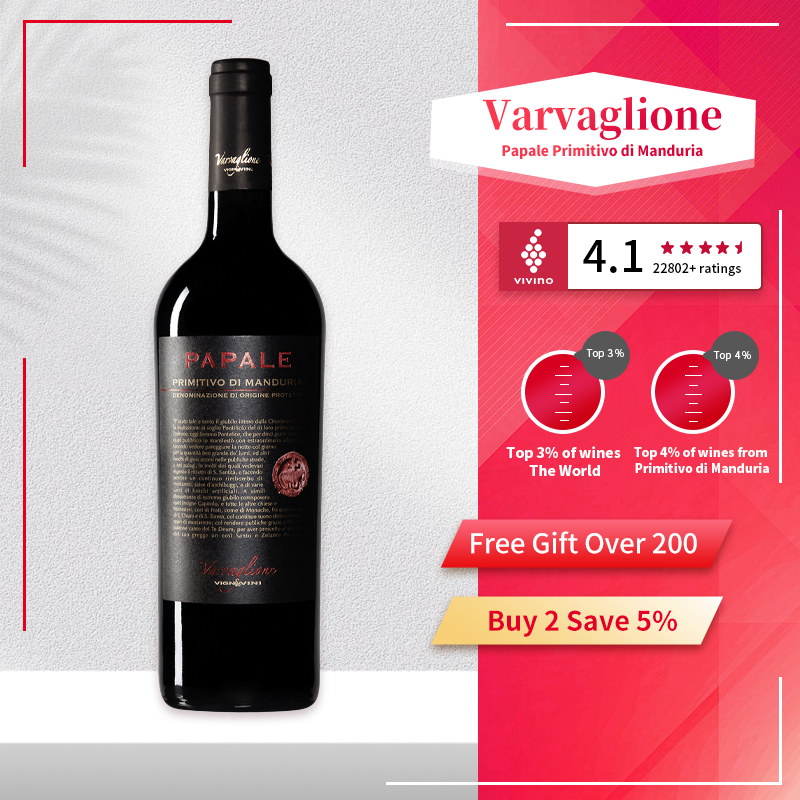 Varvaglione Papale Primitivo di Manduria 2022 750ml 14% Southern Italy ...