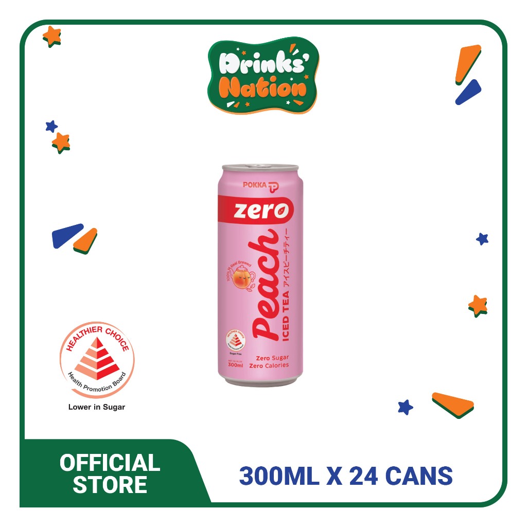 [Wholesale - 24s] Pokka Zero Peach Tea (Can 300ml) | Shopee Singapore