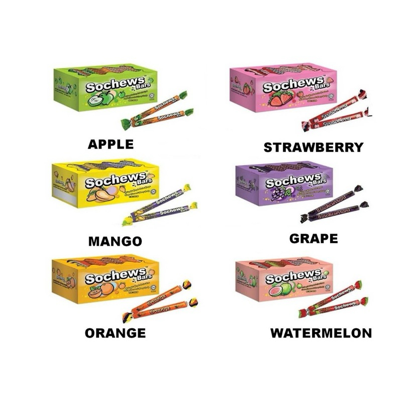 Sochews Long Bars Chewy Candy (80 Sticks/ Box) HALAL | Shopee Singapore