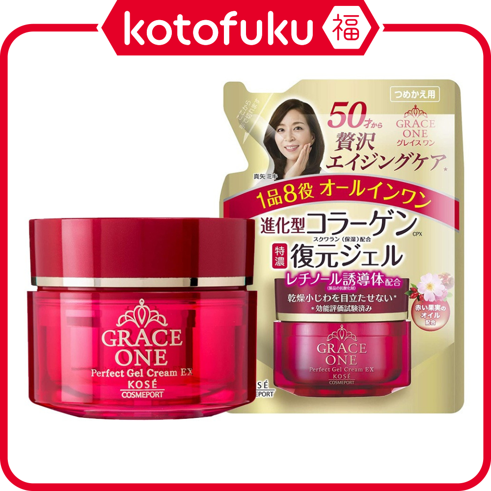 [In stock] KOSE GRACE ONE All in one Perfect Gel Cream EX 100g / 8in1 Function Aging Moisturizer ...