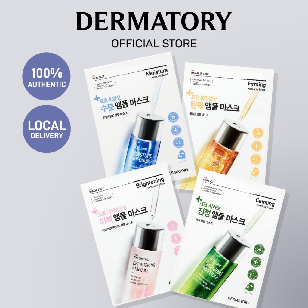 [DERMATORY] Pro Ampoule Shot Mask 1s (Brightening| Firming | Moisture ...