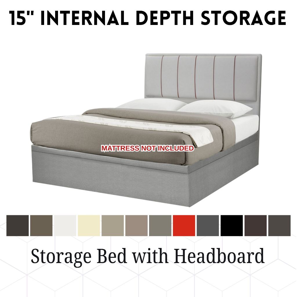 16 Inches Storage Bed J12 - Velvet - Available in single/supersingle ...