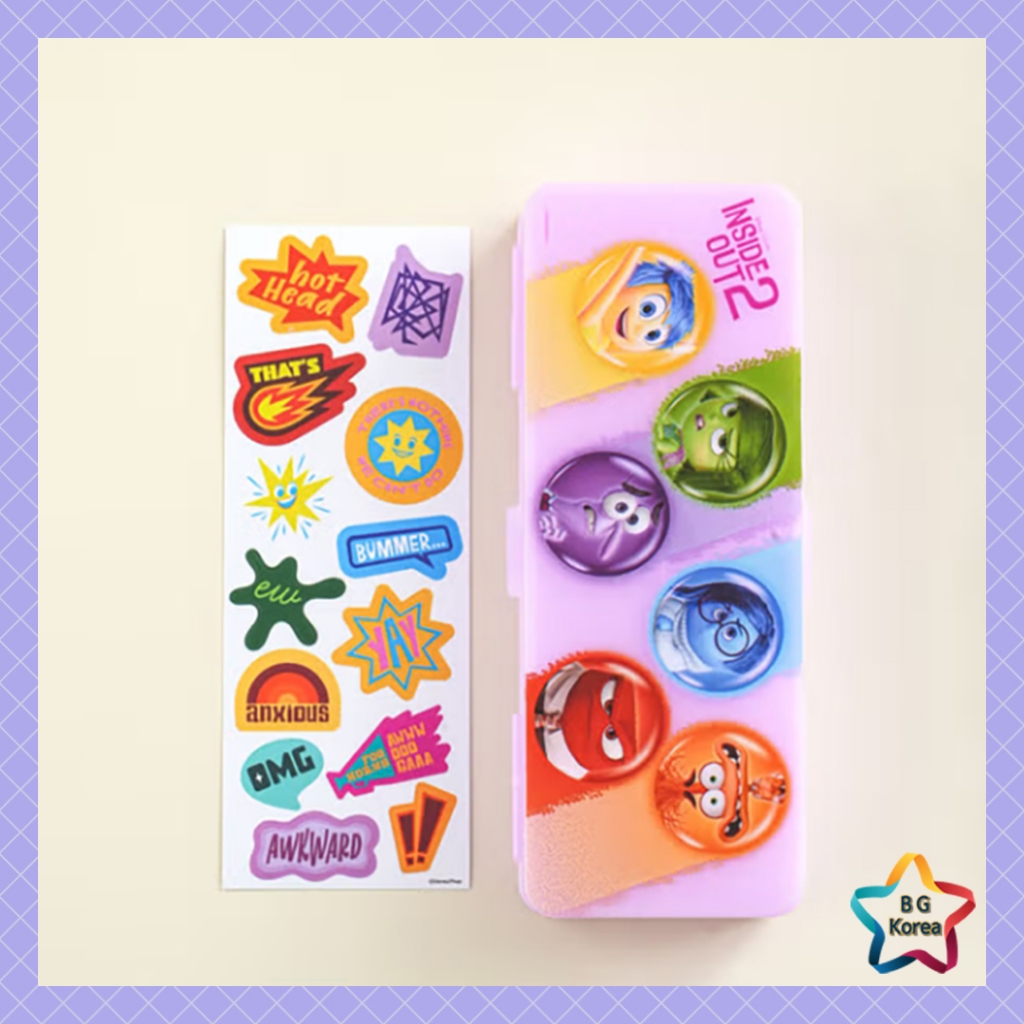 Pixar Inside Out 2 Double Layer Transparent Pencil Case Purple / 1 ...