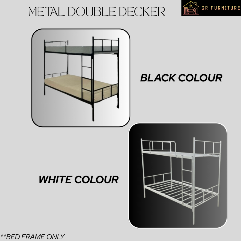 GR Furniture Metal Double Decker Single Bed Frame Only | Shopee Singapore