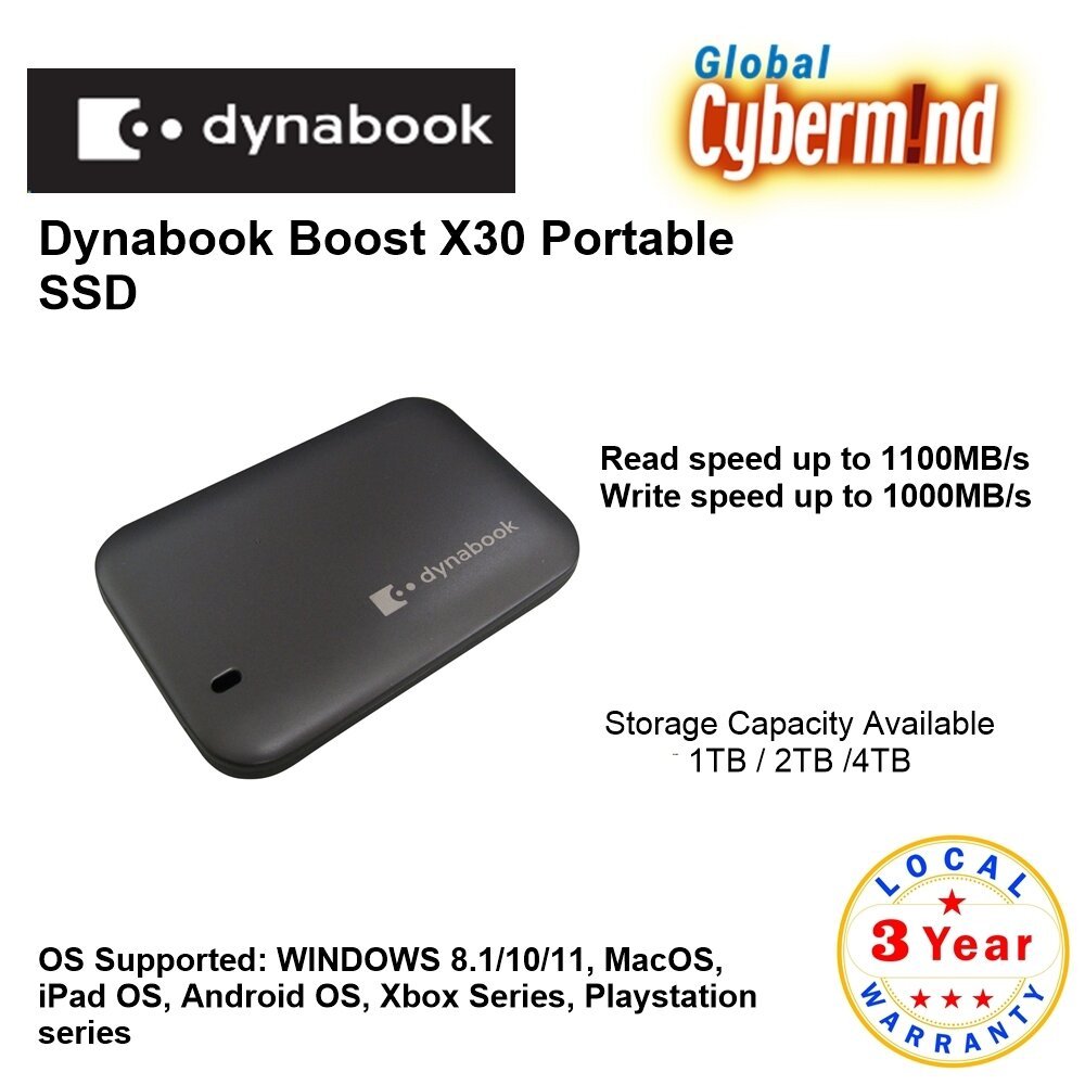 Dynabook Boost X30 Portable SSD 3 Years Local Warranty (Brought to you ...