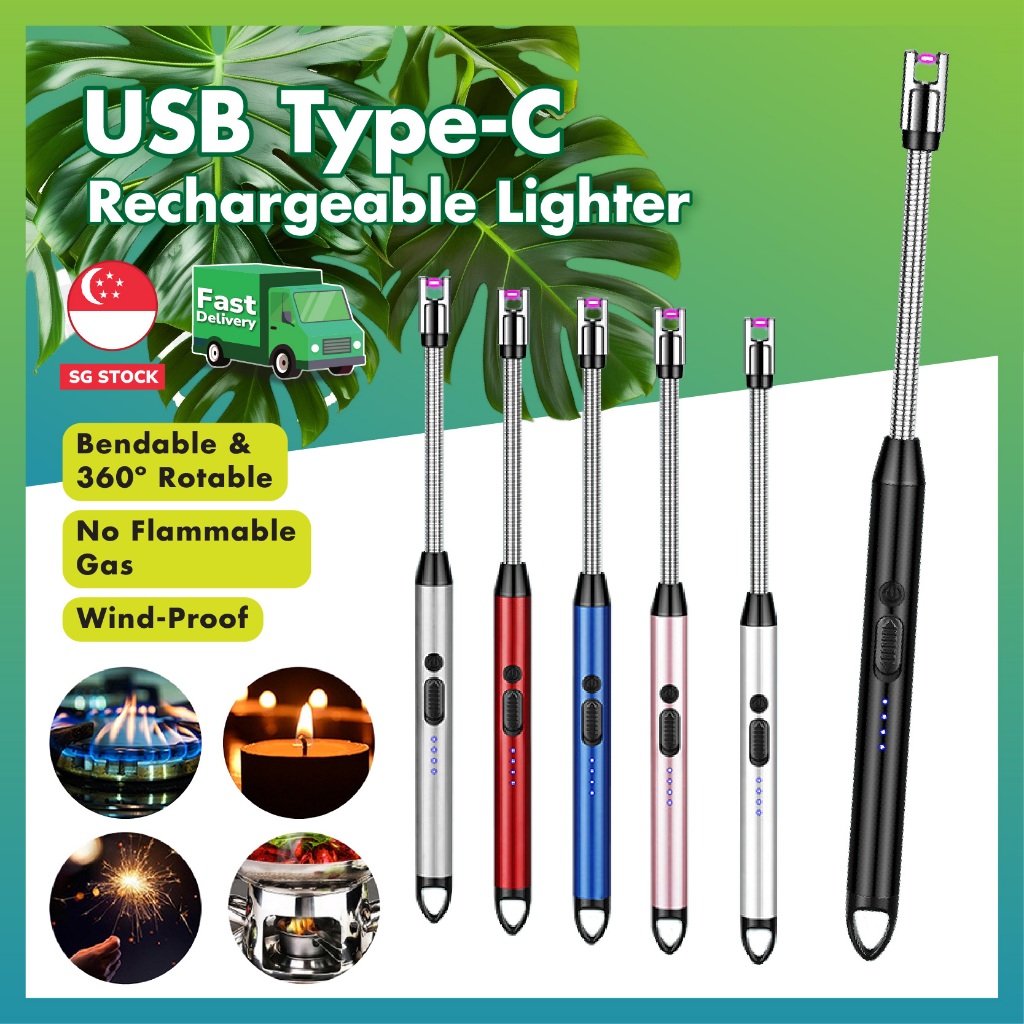 WindProof Kitchen Electric Lighter, Candle Lighter, USB Rechargeable ...