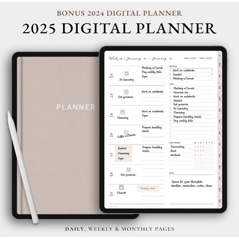 Digital Planner, GoodNotes Planner, 2024 Planner, Weekly Planner, Daily ...