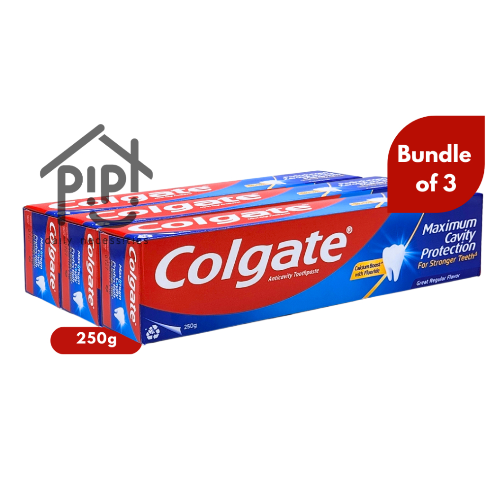 Colgate Max Cavity Protection Toothpaste Great Regular Flavor 3 x 250g ...
