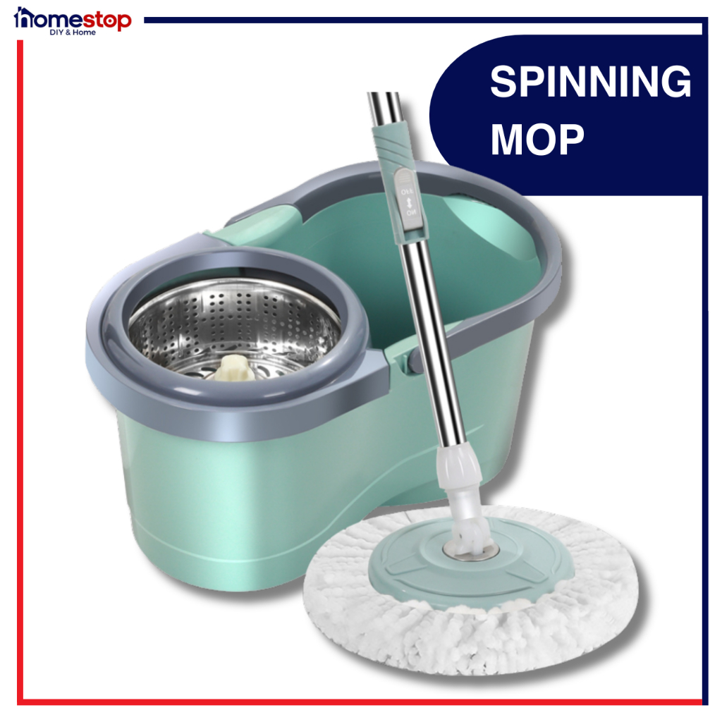 Microfiber Spin Mop & Bucket Set – Hands-Free Self-Cleaning Flat Mop ...