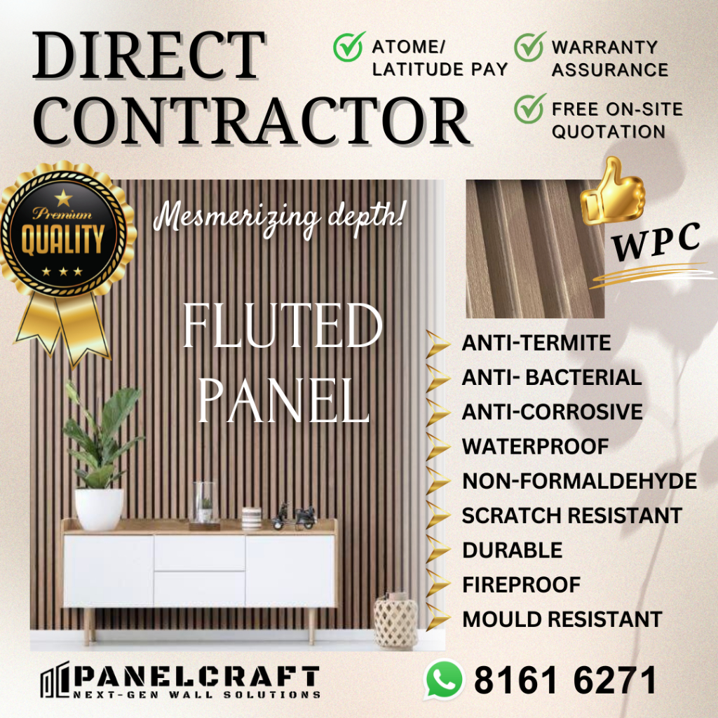 [SG Seller!] Fluted Wall Panel HWC Wood Panel Home Office Panel ...