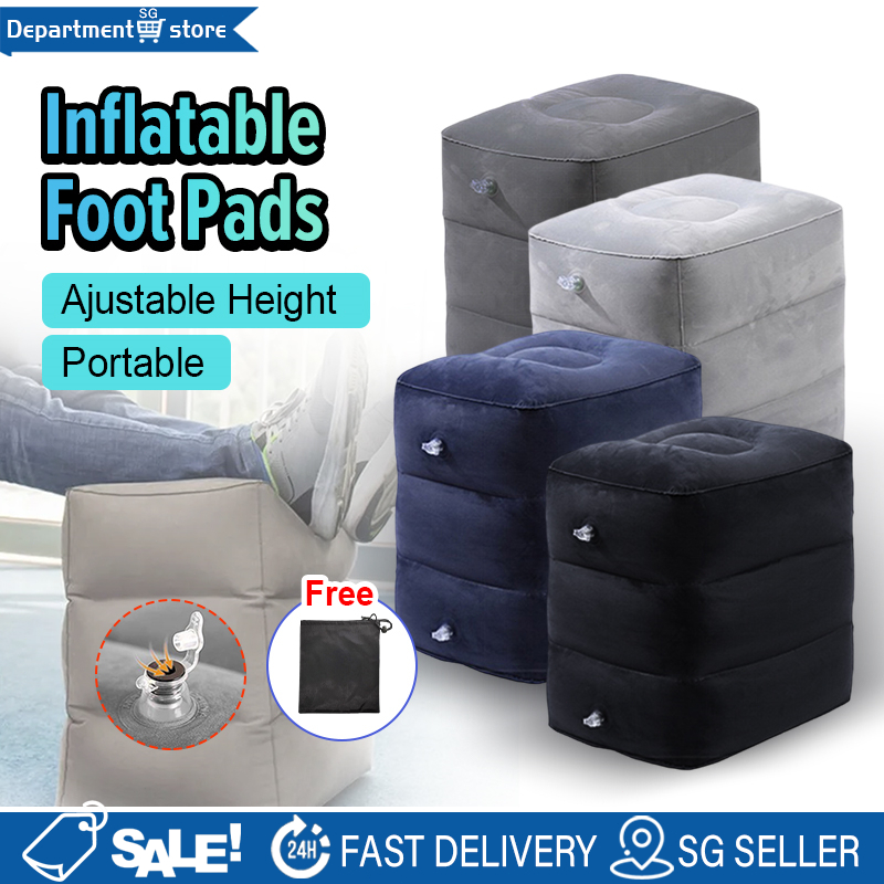3 Layers Inflatable Adjustable Height Travel Foot Rest Leg Rest Pillow ...
